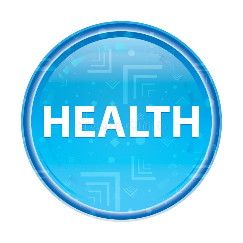 Health Floral Blue Round Button Stock Illustration - Illustration of ...