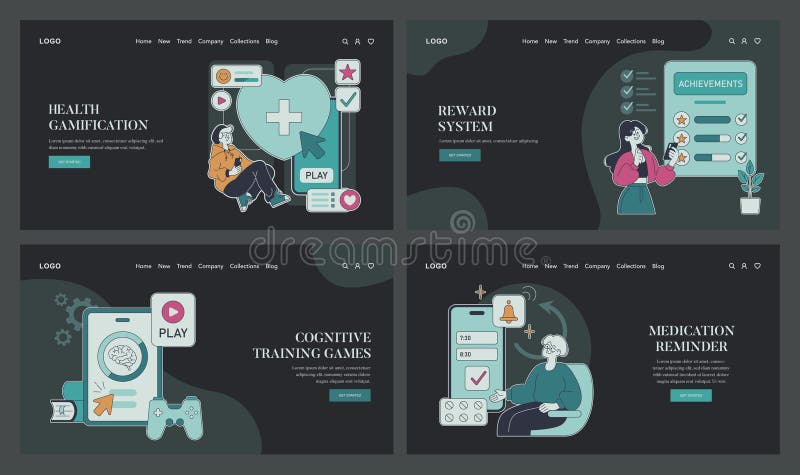 Health Gamification. Flat Vector Illustration Stock Vector ...