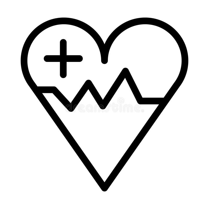 Health Graph Thick Line Icon Stock Illustration - Illustration of ...