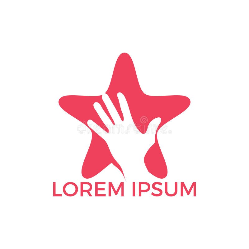 Human Hand with Star Vector Logo Design. Stock Vector - Illustration of ...