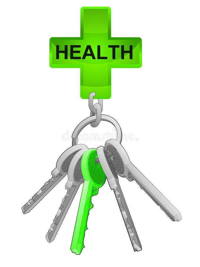 Health Icon on Key Ring with Green One Isolated Vector Stock Vector ...