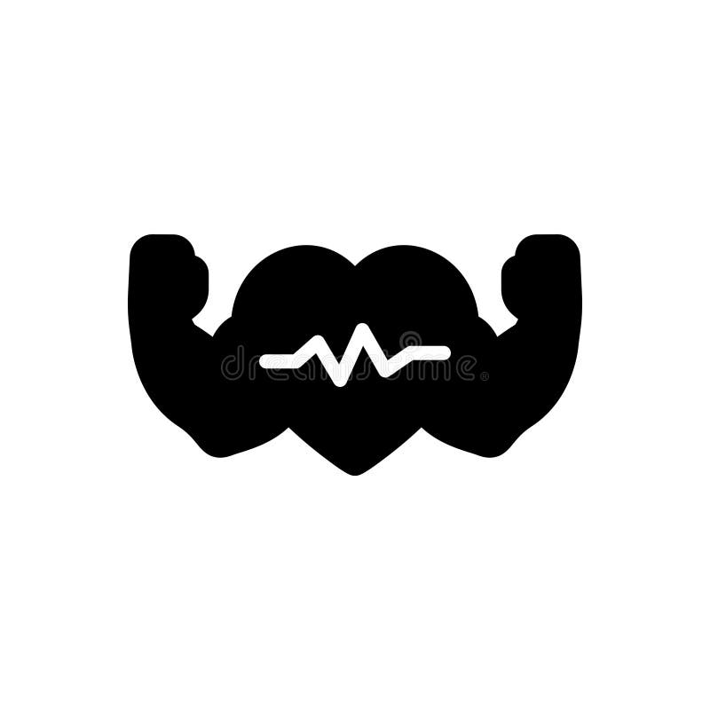 Black Solid Icon for Health, Muscle and Arm Stock Vector - Illustration ...
