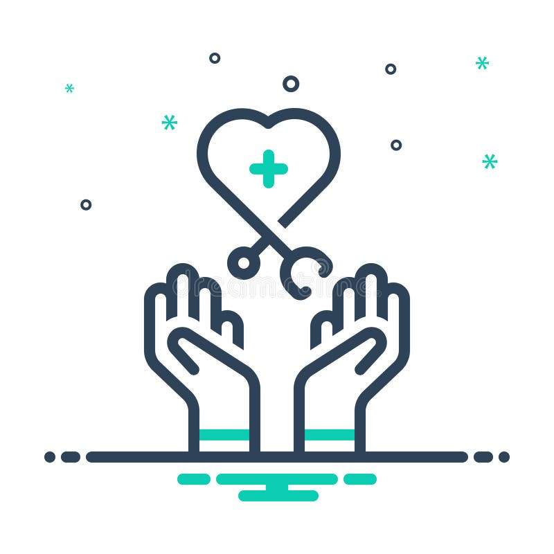 Mix Icon for Health, Stethoscope and Medical Stock Vector ...