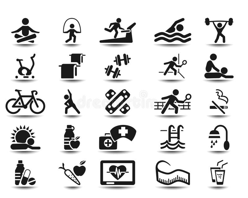 Healthy and Fitness Icon Set, Vector Eps10 Stock Vector - Illustration ...