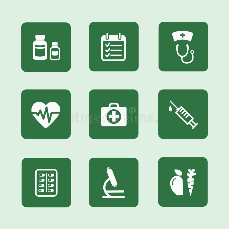 Health icons set stock vector. Illustration of flat, logo - 34731351