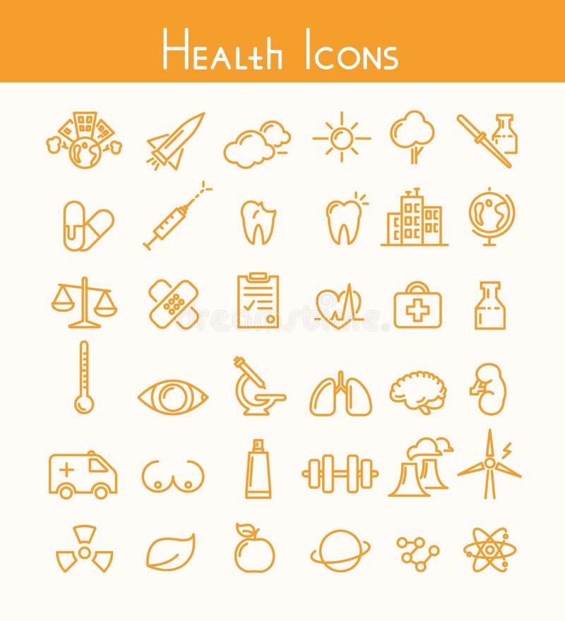 Health icons stock vector. Illustration of graphic, ecology - 77924208