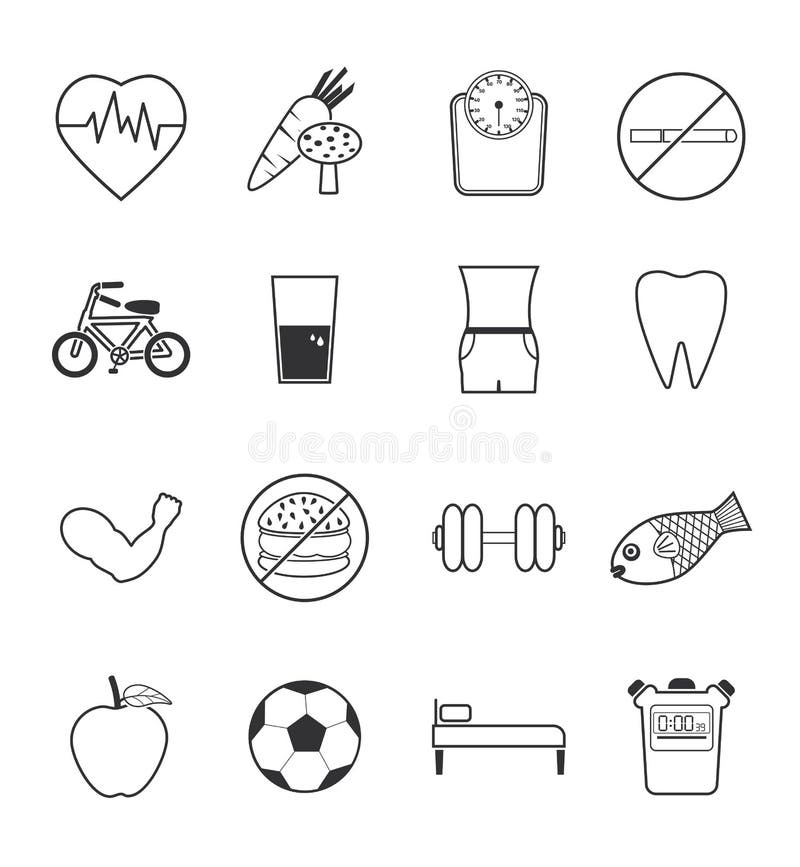 Health icons set stock vector. Illustration of exercise - 41173087