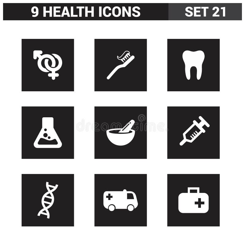Health icons set vector stock vector. Illustration of graphic - 132432983