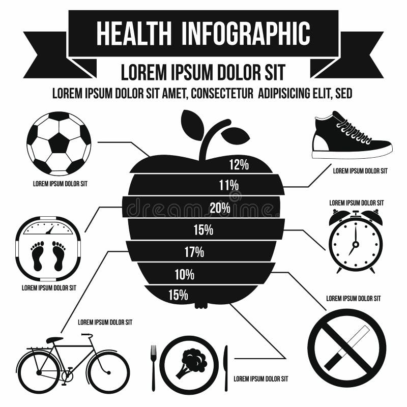 Health Infographic, Simple Style Stock Illustration - Illustration of ...