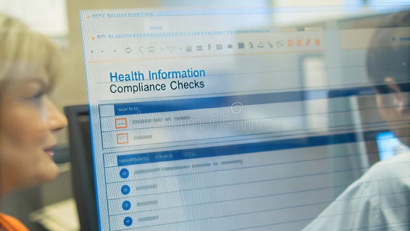Health Information Compliance Checks Displayed on Computer Screen ...