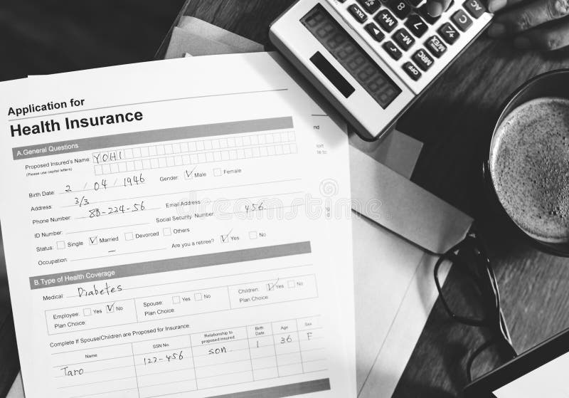 Health Insurance Application Form Concept Stock Photo - Image of ...