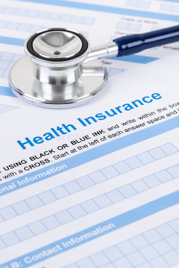 Health Insurance Application Form with Stethoscope and Calculator Stock ...