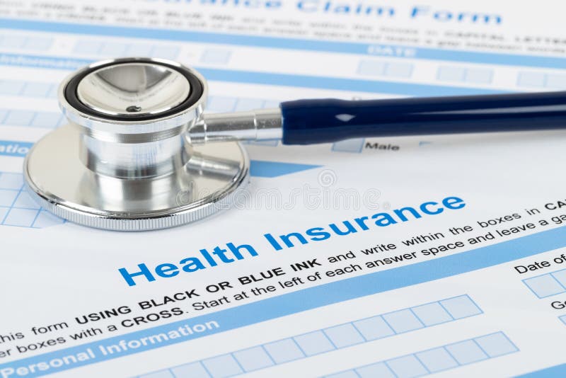 Health Insurance Application Form with Stethoscope and Calculator Stock ...
