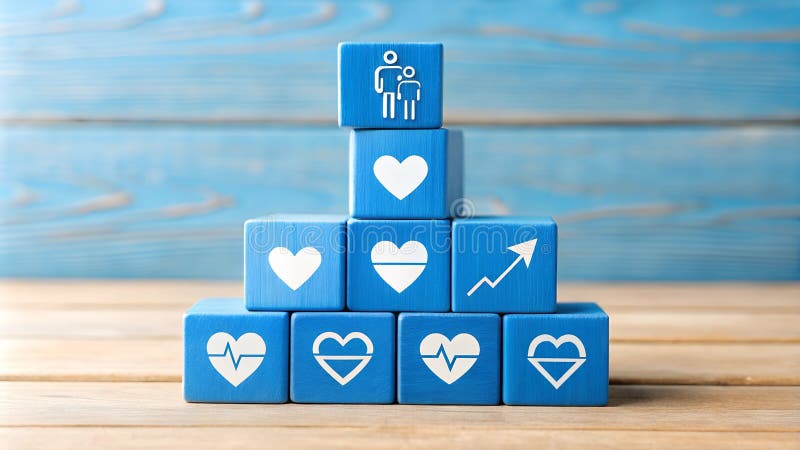 Health Insurance with Blue Wooden Blocks Stock Photo - Image of blocks ...