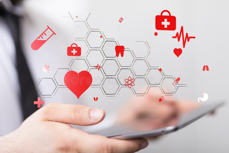 A Health Insurance Concept - Digital Interface Stock Image - Image of ...