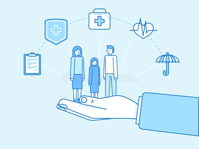 Health Insurance Concept. Vector Medical Care Illustration. Landing ...