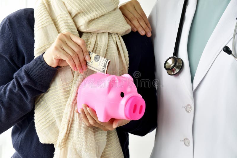 Health Insurance Concept Patient Paying Doctor For Medical Service