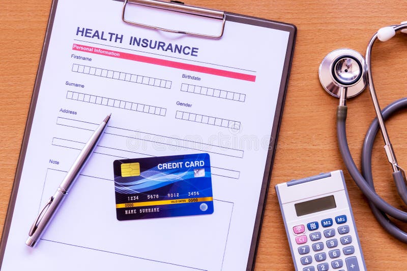Health Insurance Form with Model and Policy Document Stock Photo ...