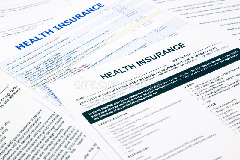 Health insurance form stock image. Image of questionnaire - 40340813