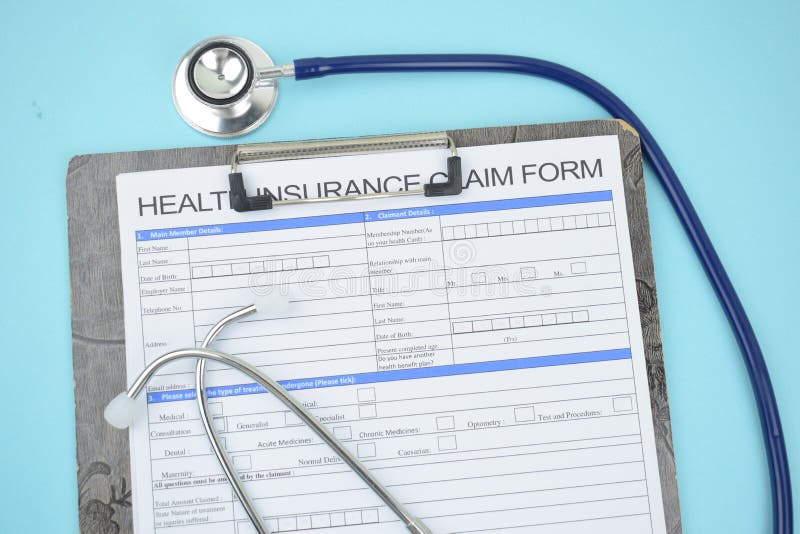 Health Insurance Form with Stethoscope Medical Form Stock Image - Image ...