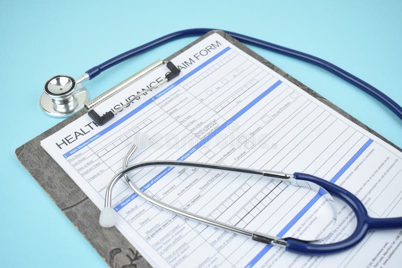 Health Insurance Form with Stethoscope Medical Form Stock Photo - Image ...