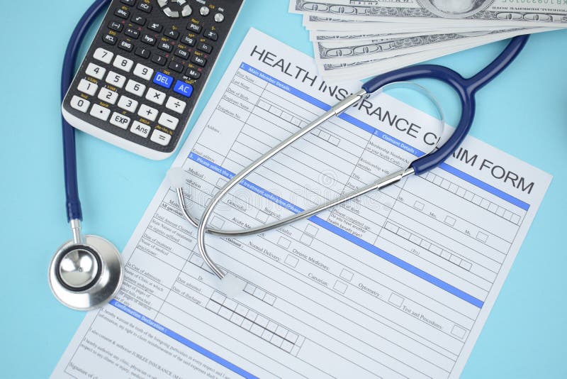 Health Insurance Form with Stethoscope Medical Form Stock Photo - Image ...
