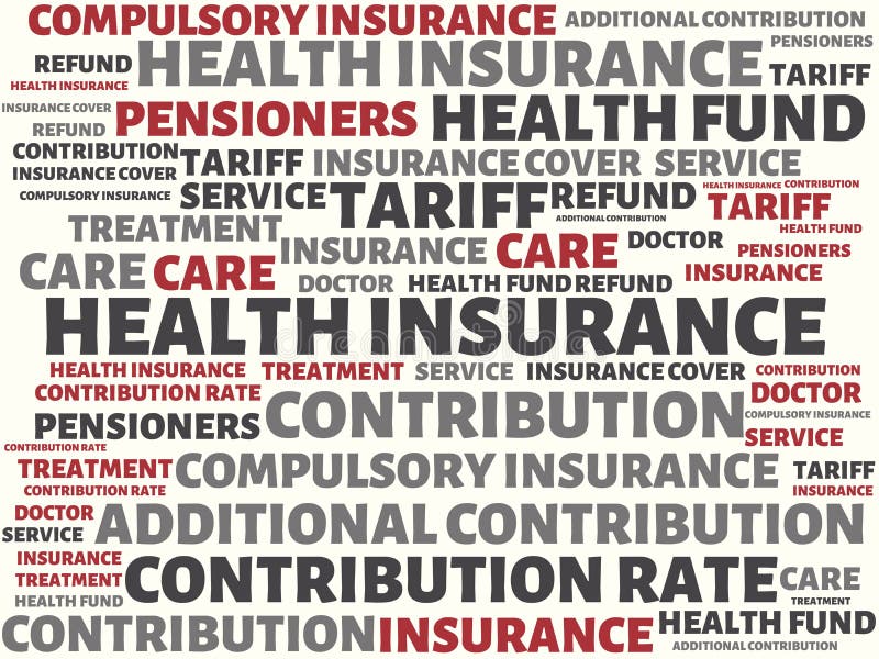 HEALTH INSURANCE - Image with Words Associated with the Topic HEALTH ...