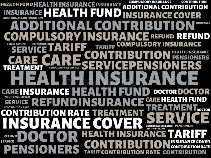 HEALTH INSURANCE - Image with Words Associated with the Topic HEALTH ...