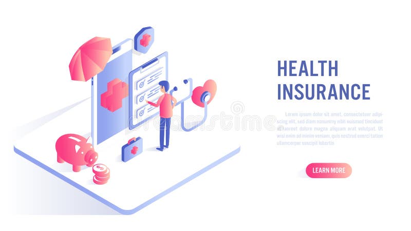 Health Insurance Online Concept Stock Vector - Illustration of form ...