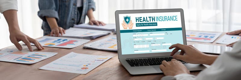 Health Insurance Web Site Brisk Registration System Stock Image - Image ...