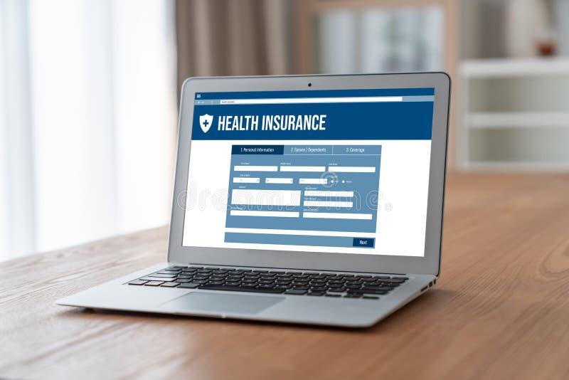 Health Insurance Web Site Modish Registration System Stock Image ...