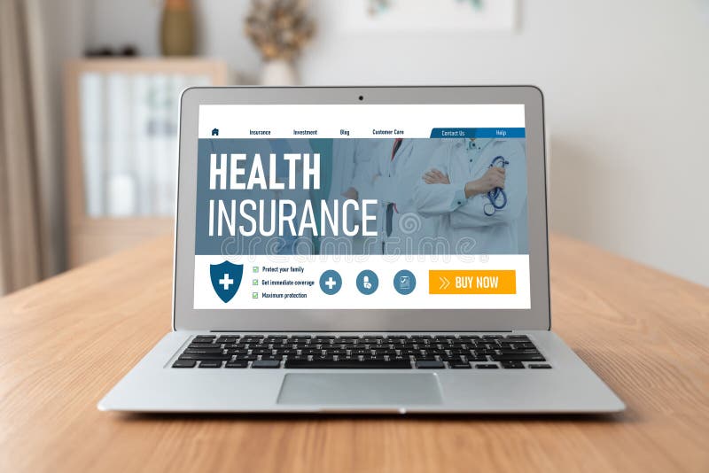 Health Insurance Web Site Modish Registration System Stock Photo ...