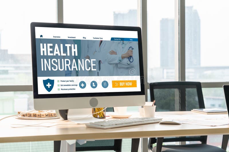 Health Insurance Web Site Modish Registration System Stock Image ...