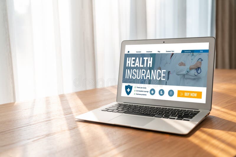 Health Insurance Web Site Modish Registration System Stock Photo ...