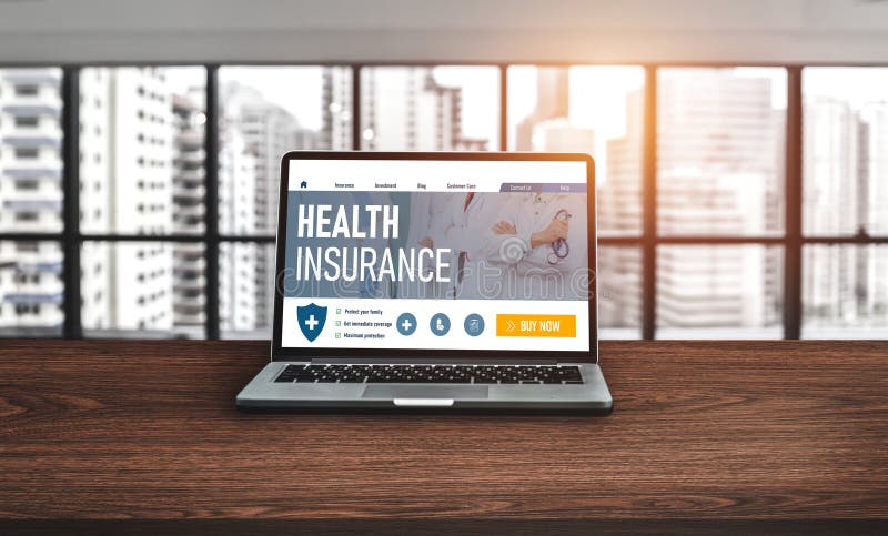 Health Insurance Web Site Modish Registration System Stock Illustration ...