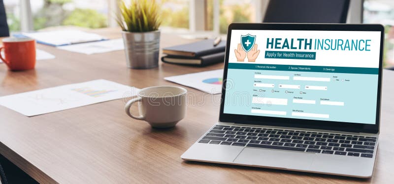 Health Insurance Web Site Modish Registration System Stock Illustration ...