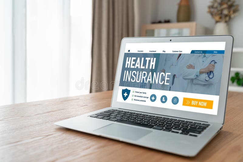 Health Insurance Web Site Modish Registration System Stock Photo ...