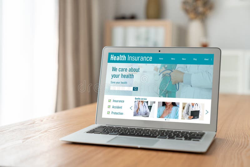 Health Insurance Web Site Modish Registration System Stock Photo ...