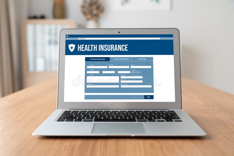 Health Insurance Web Site Modish Registration System Stock Illustration ...