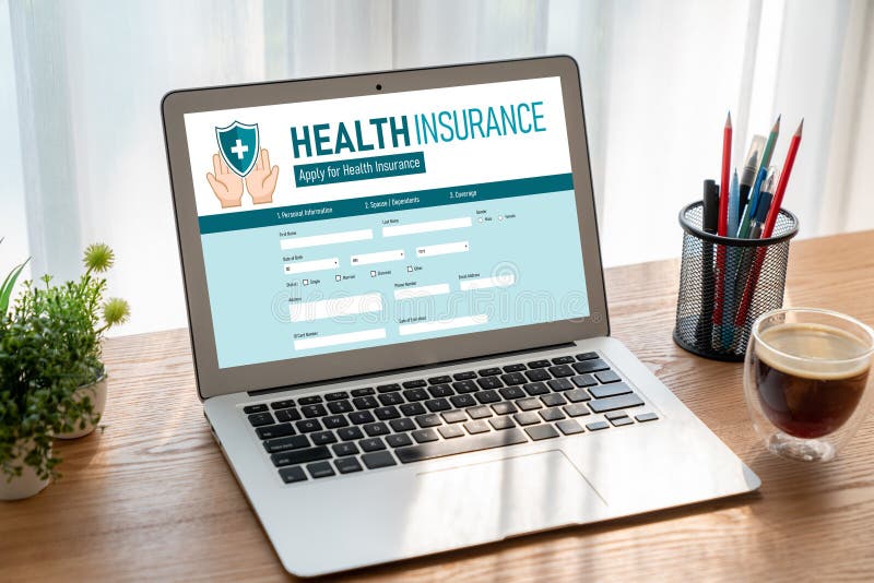 Health Insurance Web Site Modish Registration System Stock Photo ...