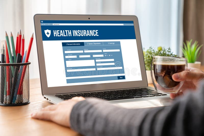 Health Insurance Web Site Modish Registration System Stock Image ...