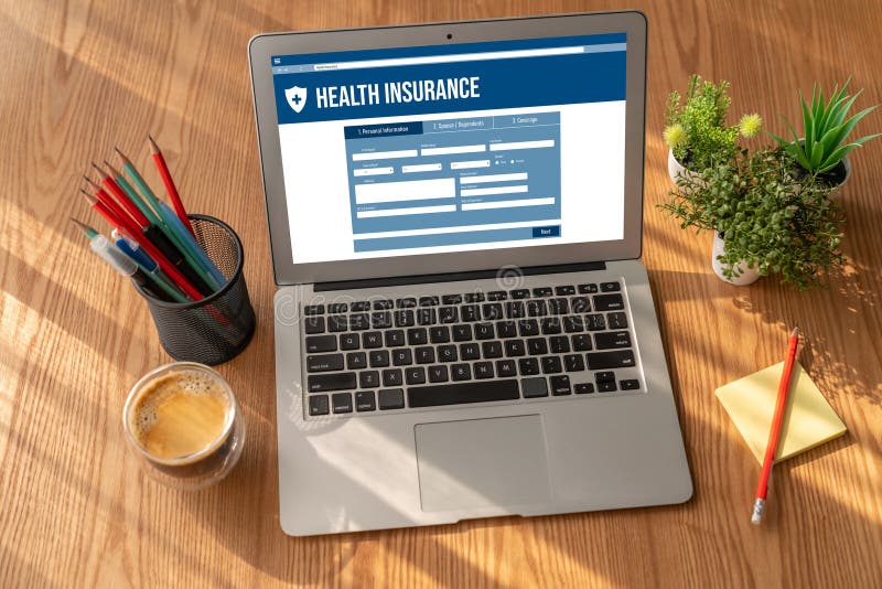 Health Insurance Web Site Modish Registration System Stock Photo ...