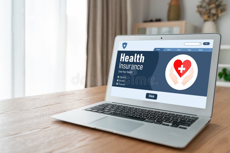 Health Insurance Web Site Modish Registration System Stock Image ...