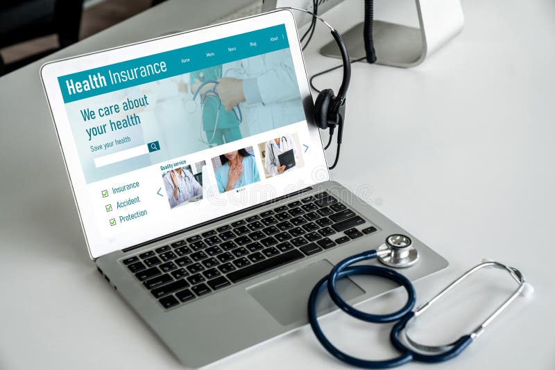 Health Insurance Web Site Modish Registration System Stock Photo ...