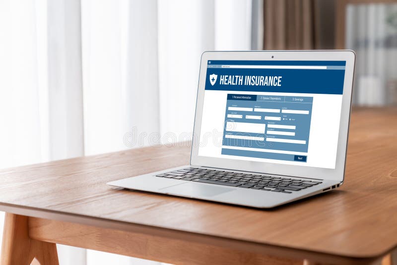 Health Insurance Web Site Modish Registration System Stock Photo ...