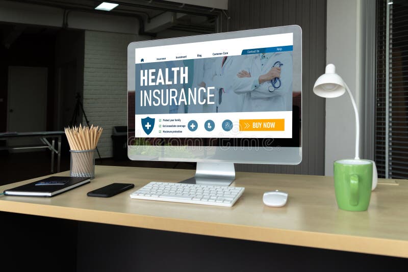 Health Insurance Web Site Modish Registration System Stock Image ...