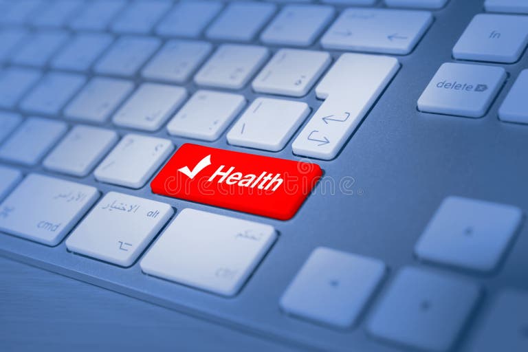 Health keyboard key editorial photography. Image of health - 35458377