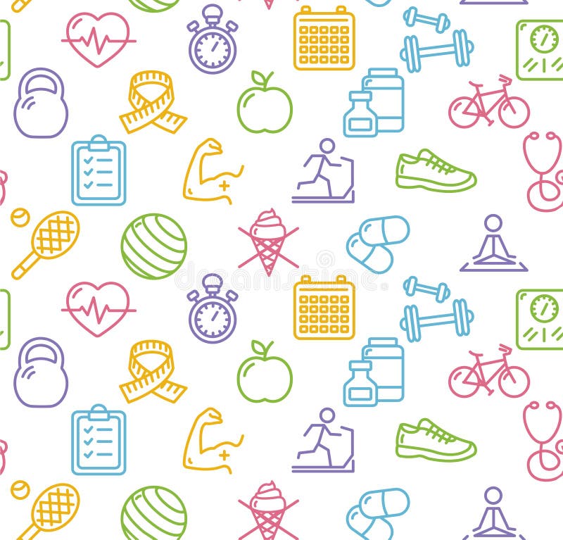 Fitness Pattern Background Stock Illustrations – 22,037 Fitness Pattern ...