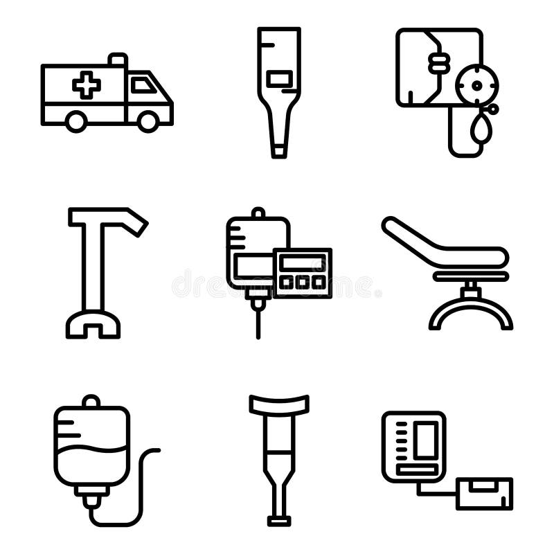 Health Line Icon Set. Simple Design Editable. Design Illustration Stock ...