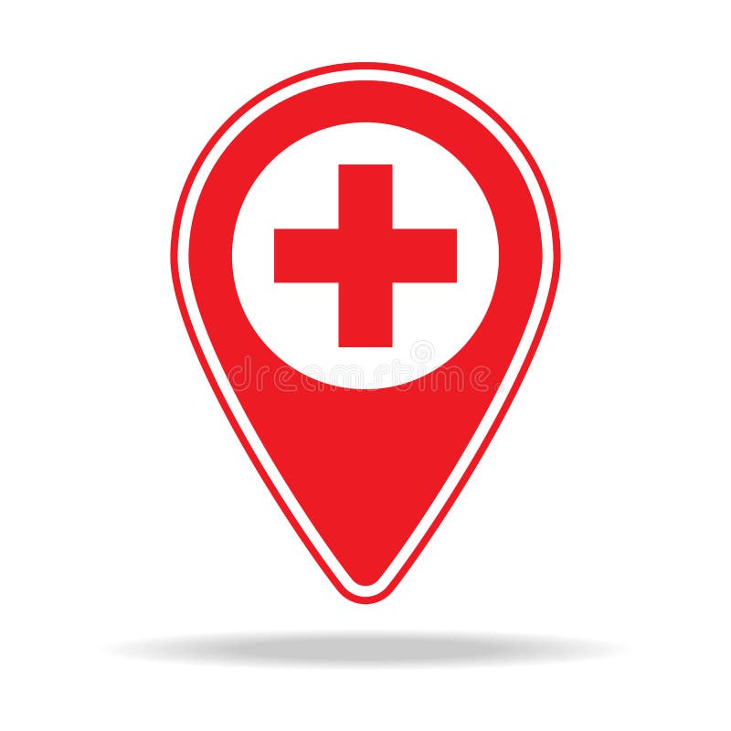 Health Map Pin Icon. Element of Warning Navigation Pin Icon for Mobile ...